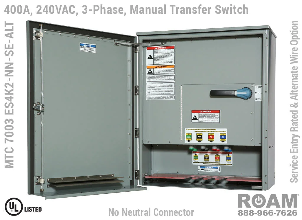 Roam 3-Ph 400A Manual Transfer Switch | Roam Technologies
